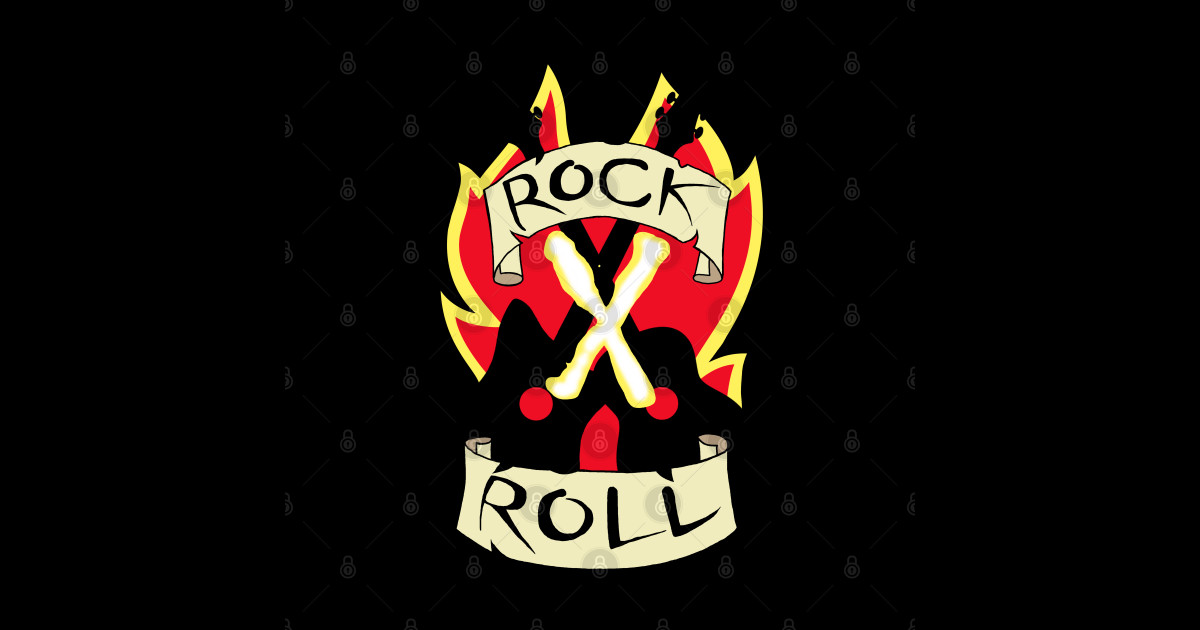Rock X Roll Crop Top - Rock And Roll - Sticker | TeePublic