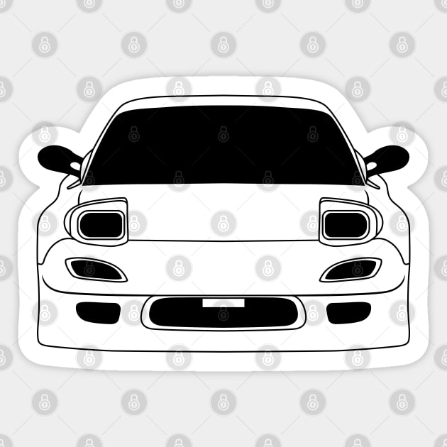 Mazda RX7 Black Outline - Car - Sticker | TeePublic