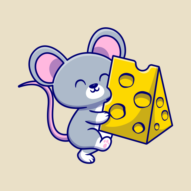 Cute Mouse Holding Cheese - Mouse - T-Shirt | TeePublic