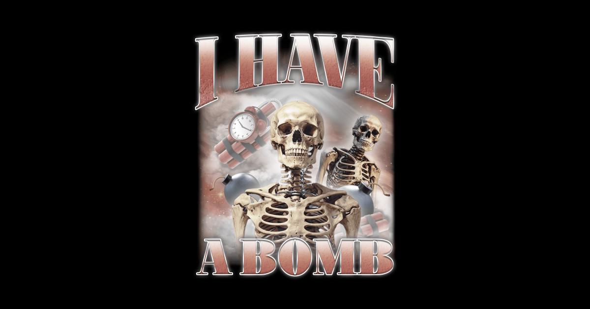 i have a bomb cursed retro skeleton - Skeleton Meme - Sticker | TeePublic