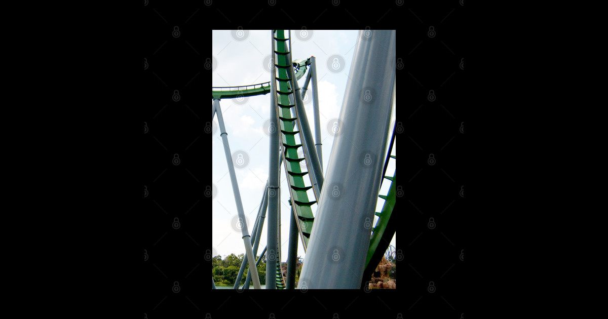 Roller Coaster Photography - Theme Park - Sticker | TeePublic