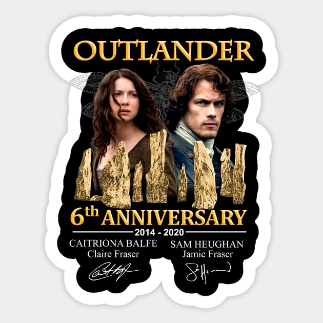 Outlander 6Th Anniversary 2014 2020 Cast Signed - Outlander - Sticker ...