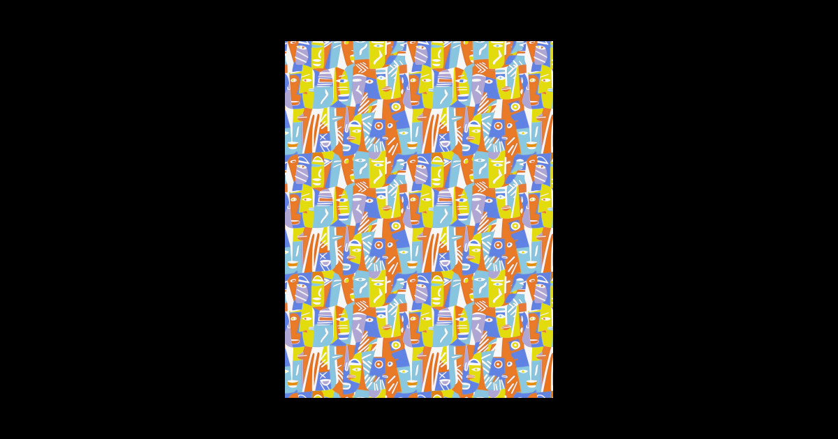 Cubist ethnic faces lavender yellow - Ethnic - Sticker | TeePublic Cubist ethnic faces lavender yellow - Ethnic - Sticker | TeePublic