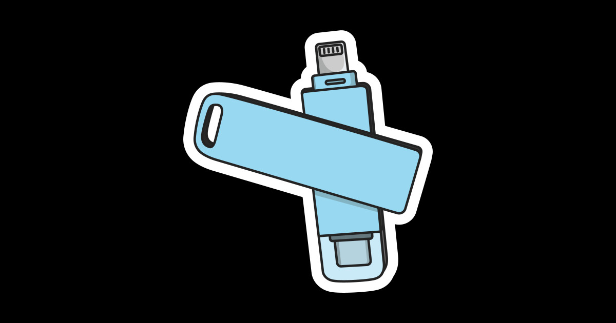 USB Flash Drive Device Sticker vector illustration. Technology object ...