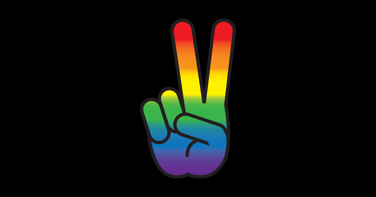 Gay pride peace sign - Gay Pride - Sticker | TeePublic