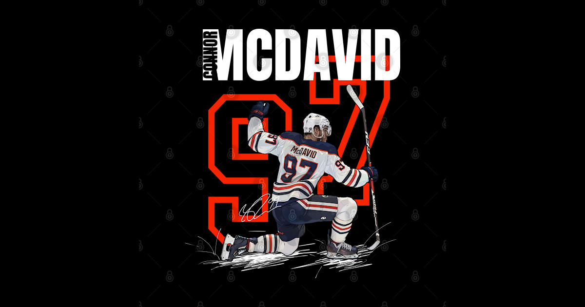 Edmonton Connor McDavid 97 Cartoon ice hockey - Connor Mcdavid ...