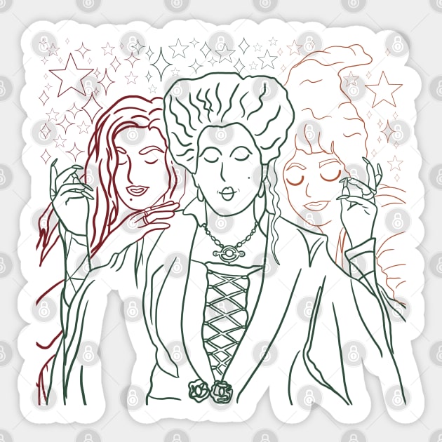 hocus pocus line art - Hocus Pocus - Sticker | TeePublic