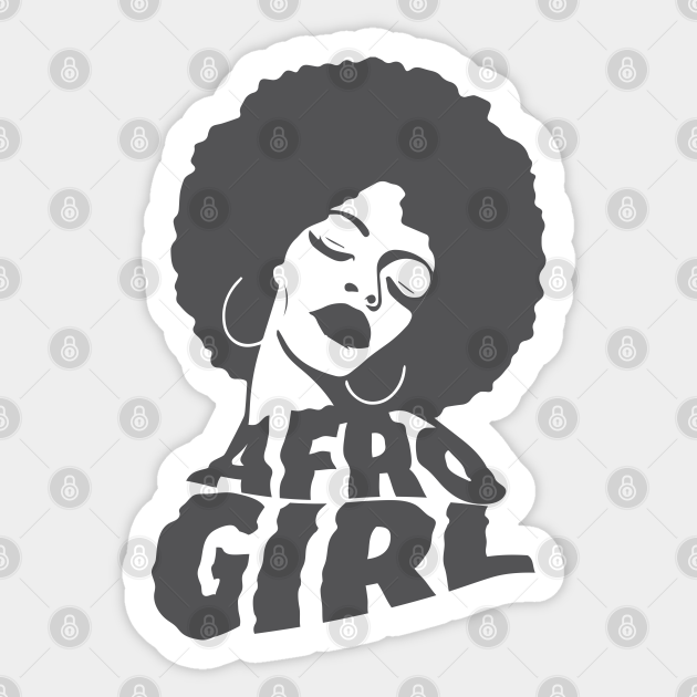 Afro Girl - Afro - Sticker | TeePublic