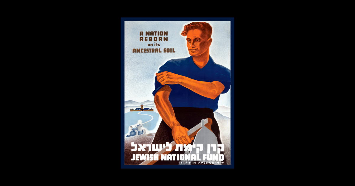 Israel, Poster. A Nation Reborn Circa, 1940 - Israel - Sticker | TeePublic