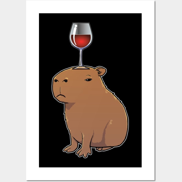 Capybara with Red Wine on its head - Capybaras - Posters and Art Prints ...