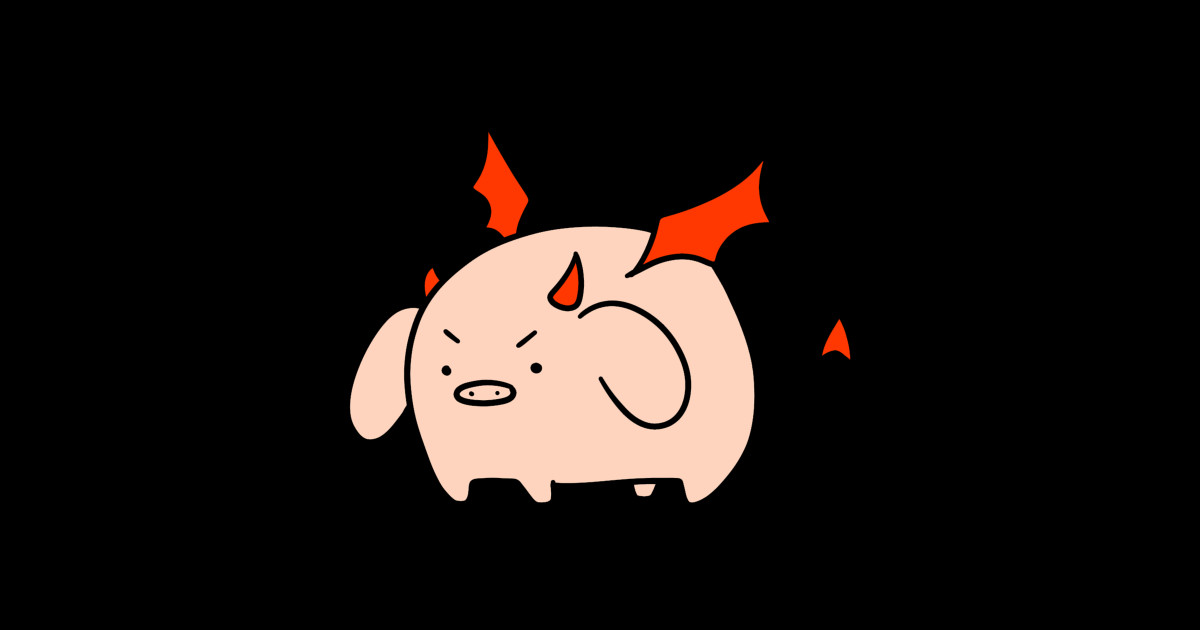 Red Devil Pig - Pig - Sticker | TeePublic