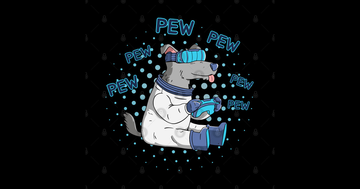 Pew Pew Dog VR Game - Pew Pew - Sticker | TeePublic