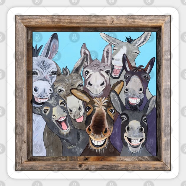 The happy donkeys - Donkey - Sticker | TeePublic
