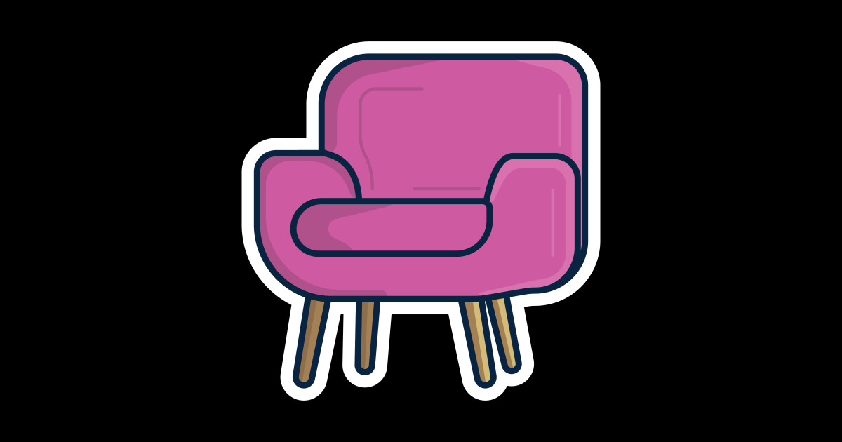 Sofa chair, Armchair for Living Room Sticker vector illustration ...