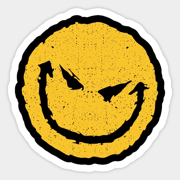 Evil Smiley Face - Evil Smiley Face - Sticker | TeePublic