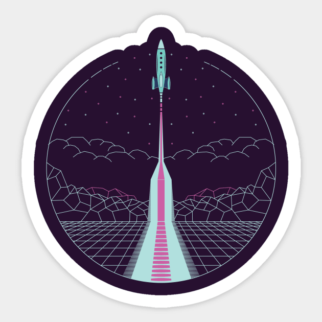 Vaporwave Rocket Launch - Vaporwave Rocket - Sticker | TeePublic