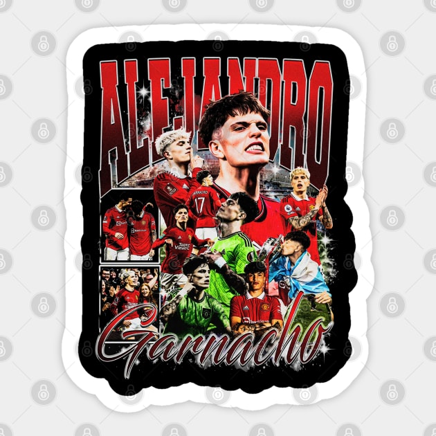 Alejandro Garnacho Retro Bootleg - Alejandro Garnacho - Sticker | TeePublic