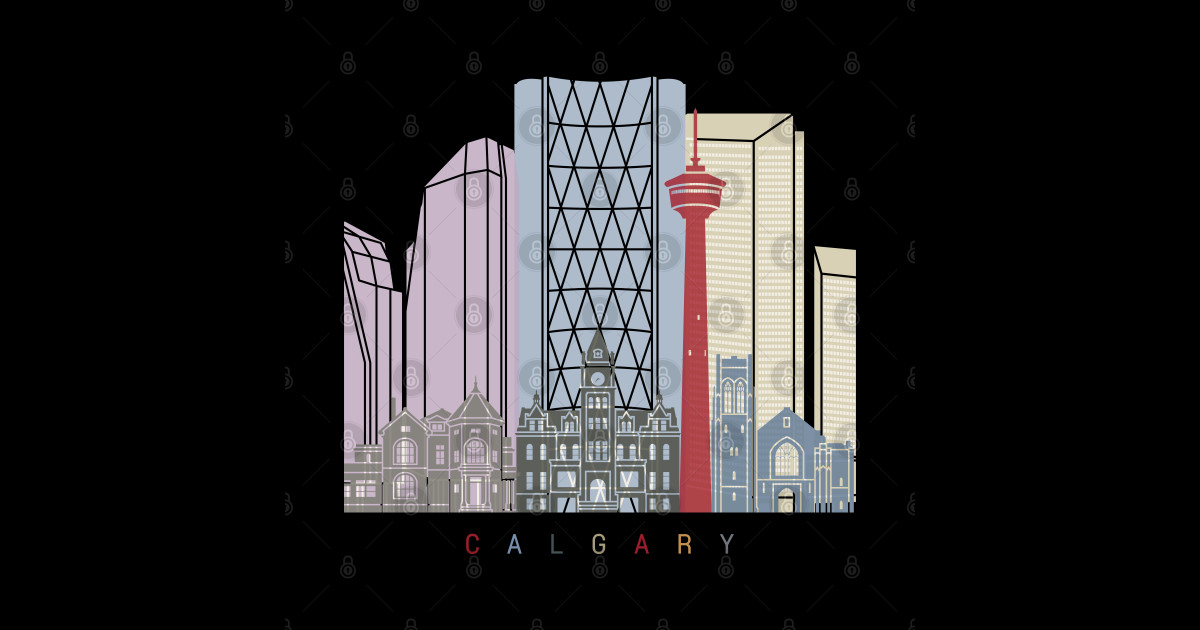 Calgary skyline poster - Skyline - Posters and Art Prints | TeePublic