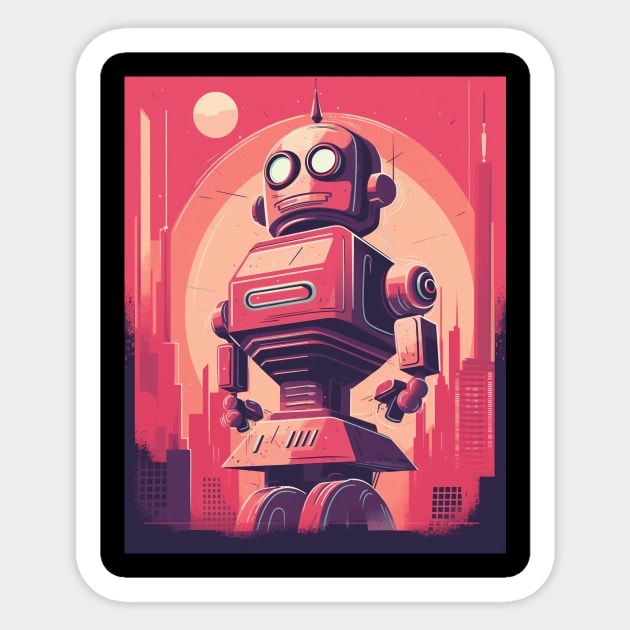 Retro-Futuristic Robots - Robot - Sticker | TeePublic