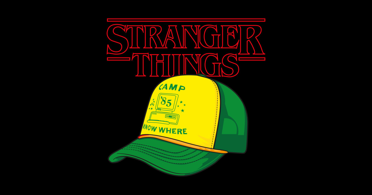 Stranger Things Dustin Camp Know Where Cap - Stranger Things - Sticker ...