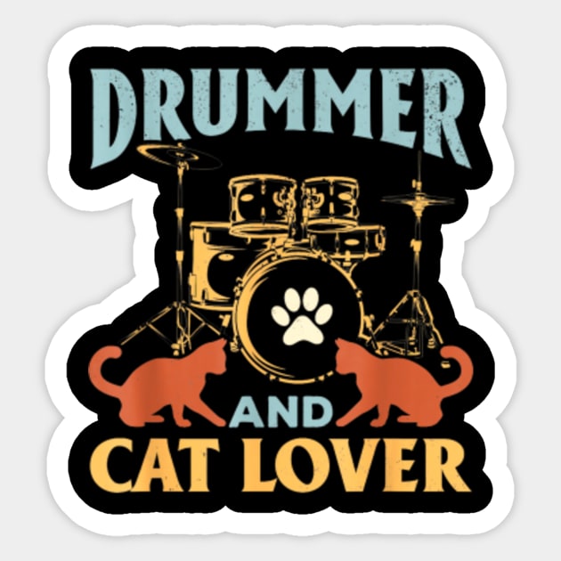 Drummer And Cat Lover Drummer Music Player Drumming And Cats - Drummer ...