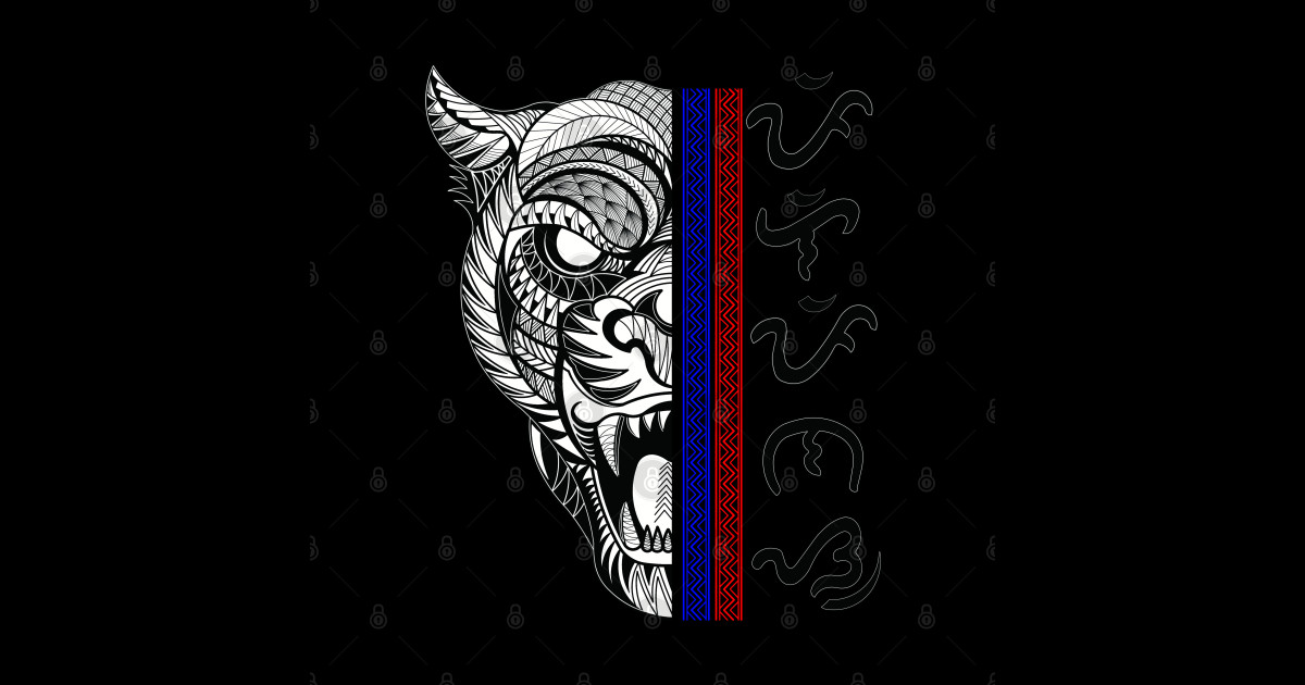 Tribal line Art Tiger / Baybayin word Pilipinas (Philippines ...