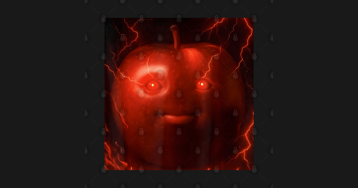 Silly Ai Niche Evil Apple Gen Z Brainrot Fruit - Funny Silly Apple - T ...
