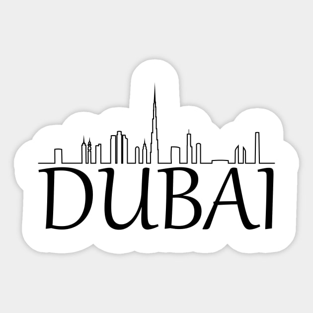 Dubai Skyline - Dubai - Sticker | TeePublic