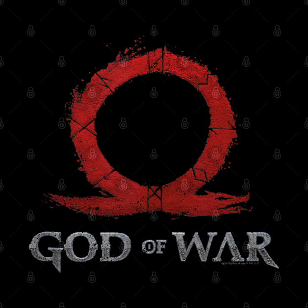 God Of War Icon One Color Stacked Logo God Of War Pin Teepublic