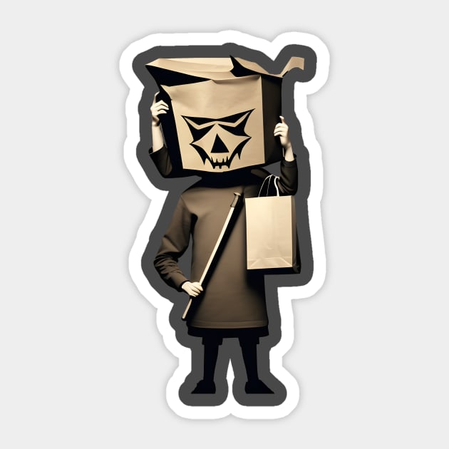 PAPER BAG HEAD - Paper Bag Head - Sticker | TeePublic