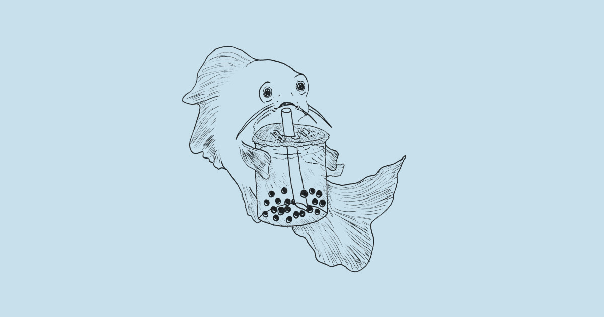 Boba Fish -- pearl milk tea, cafe worker, hipster culture - Boba - Long ...