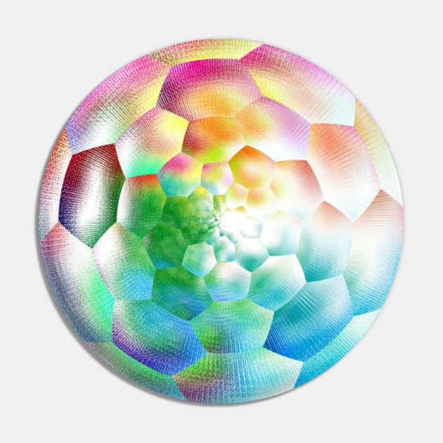 Color Wheel Beehive Honeycomb Rainbow - Honeycomb - Pin | TeePublic