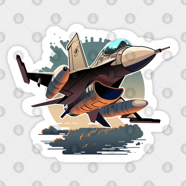 Cartoon fighter plane - Cartoon Plane - Sticker | TeePublic