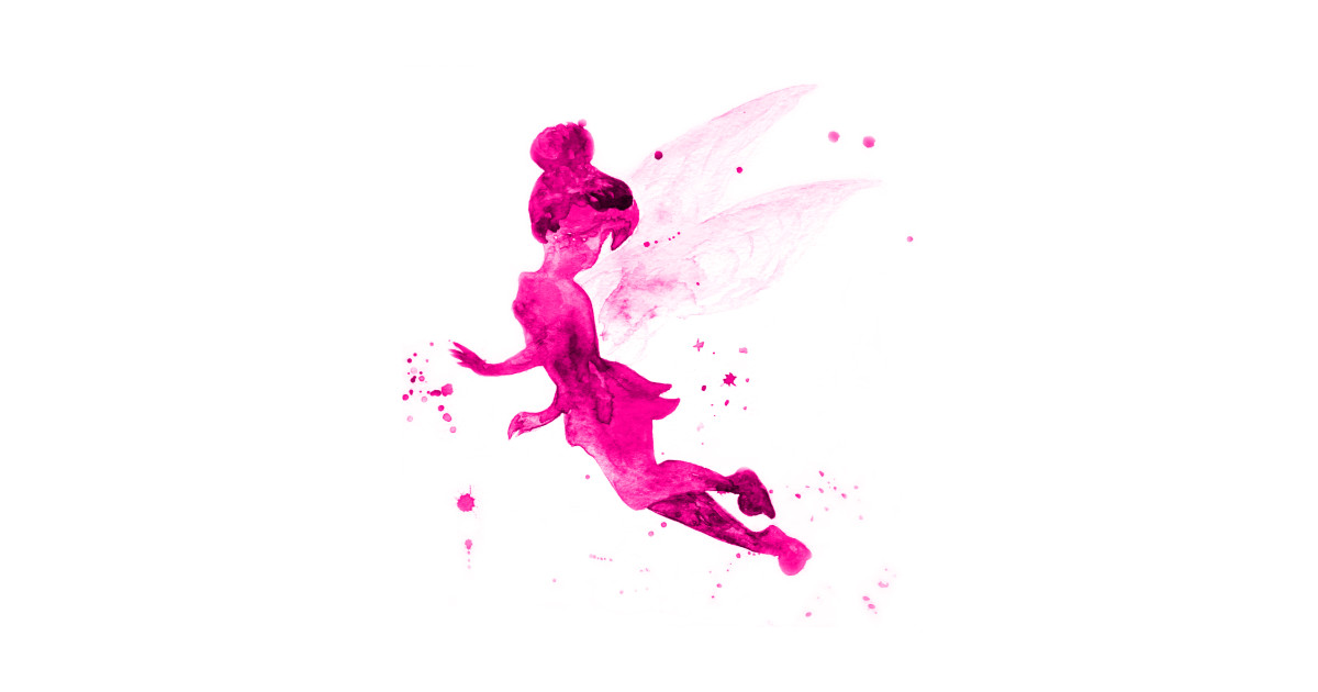 Tinker Bell Pink - Tinker Bell Pink Watercolor Art Cartoon - T-Shirt ...