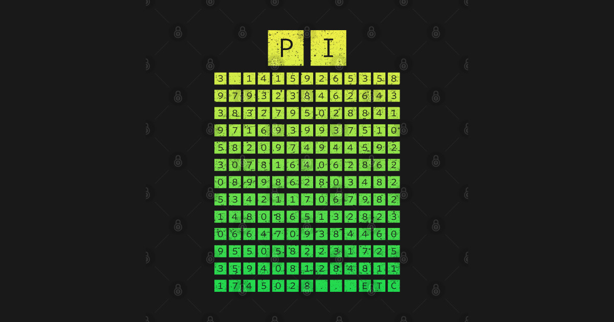 Pi Chart (Green Yellow) - Pi Chart - T-Shirt | TeePublic