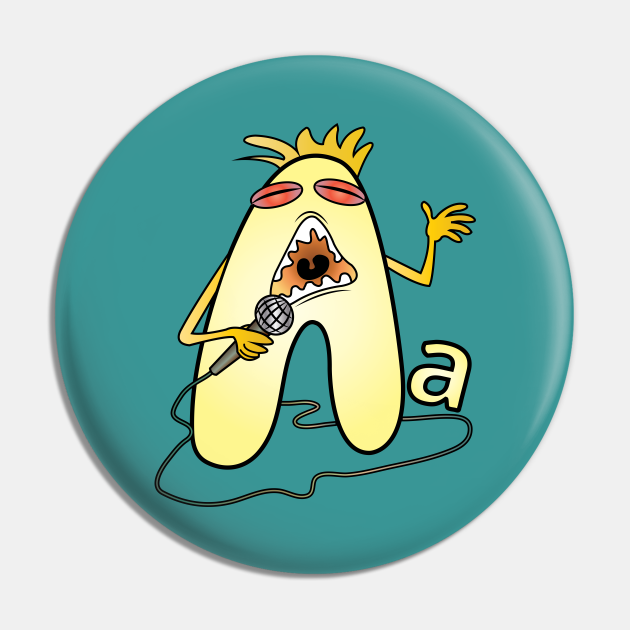 Funny Alphabet Lore Letter A - Alphabet Letters - Pin | TeePublic