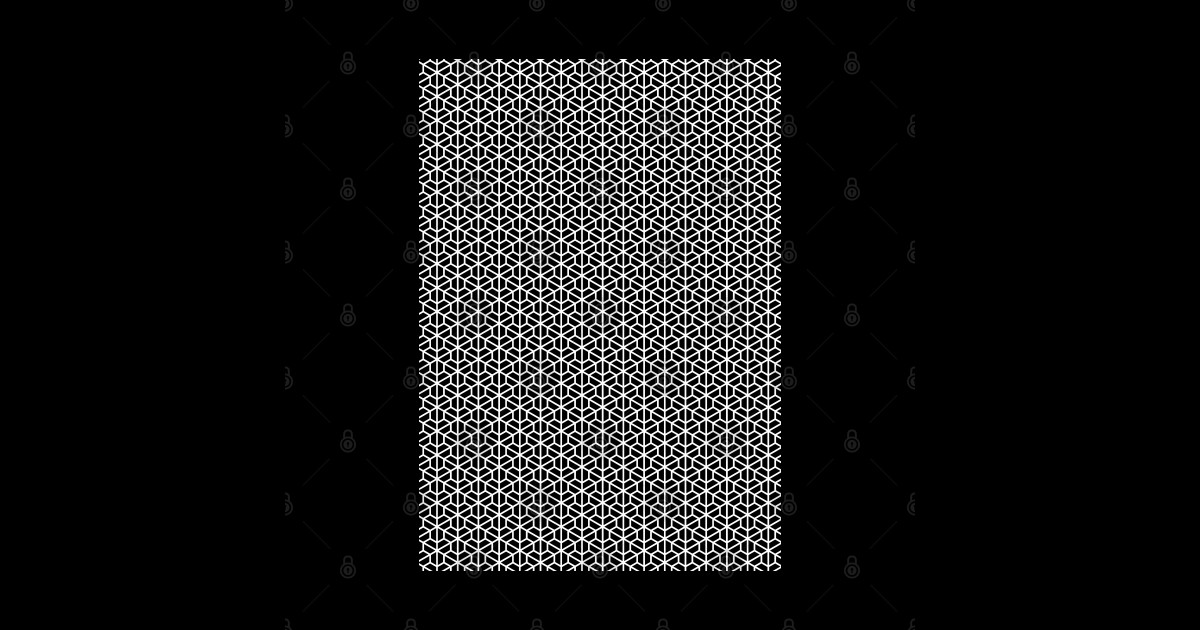 Bishamon kikkō hexagonal pattern - white - Hexagonal Pattern - Sticker | TeePublic