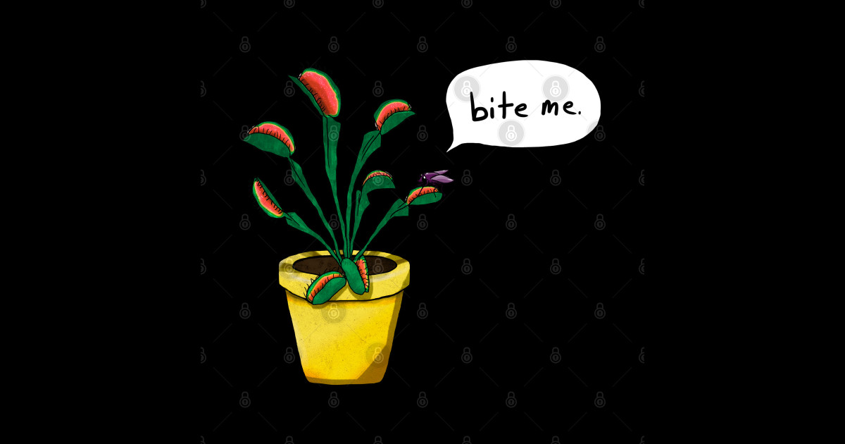 Bite Me Venus Flytrap - Yellow - Bite Me - Pin | TeePublic