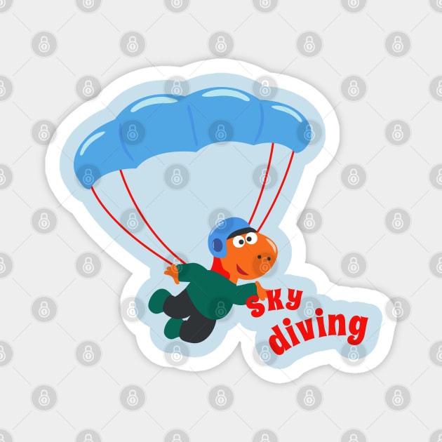 Vector illustration of a cute skydiver. - Skydiving Theme Party ...
