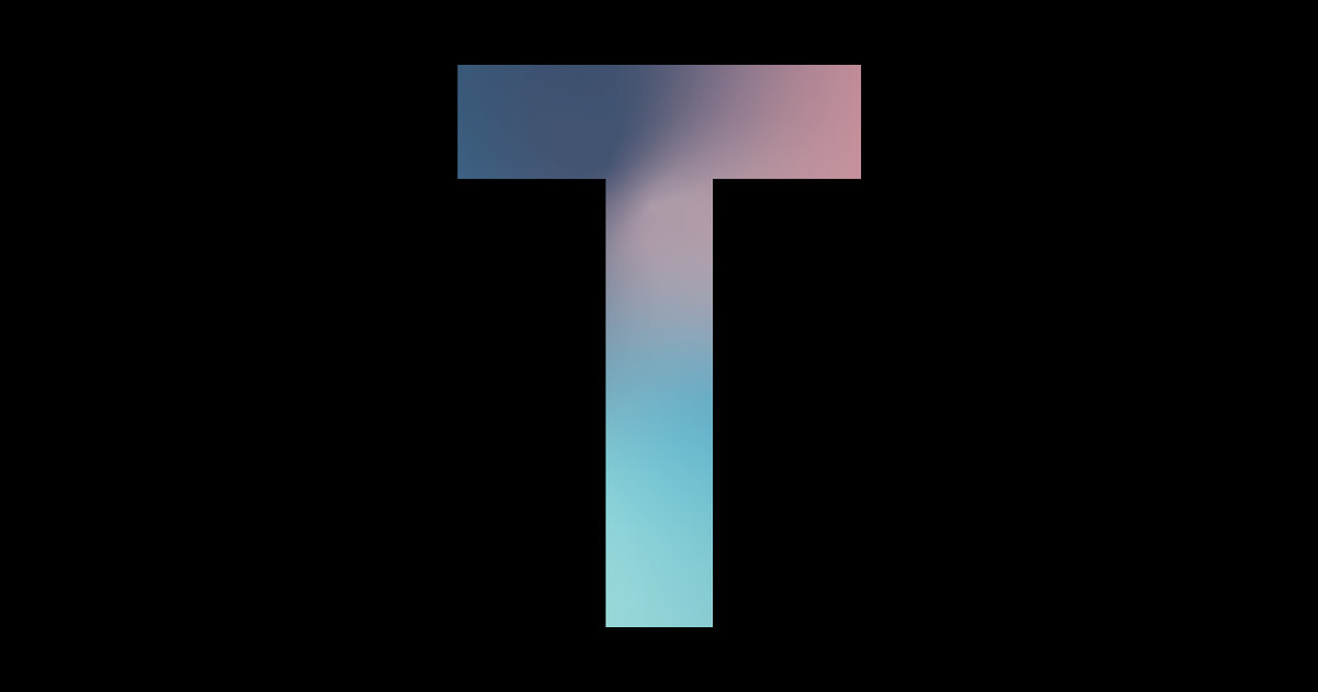 Gradient Letter T Initial Alphabet - Monogram T - Sticker | TeePublic