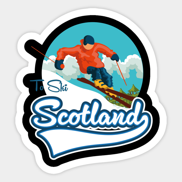 Scotland Ski travel logo - Scotland Ski Travel Logo - Sticker | TeePublic