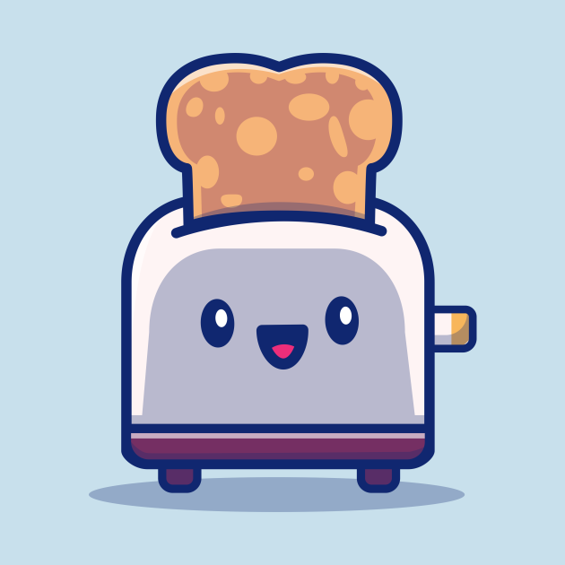 Cute Toaster With Bread - Toaster - T-Shirt | TeePublic
