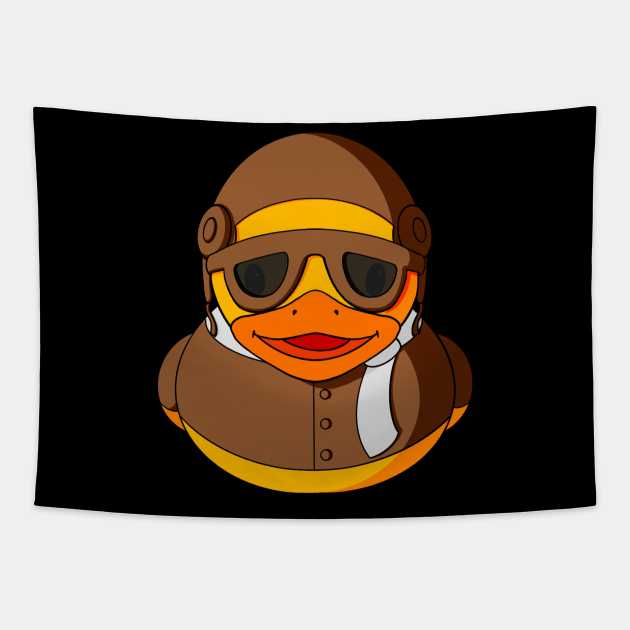 Aviator Rubber Duck - Rubber Duck - Tapestry | TeePublic