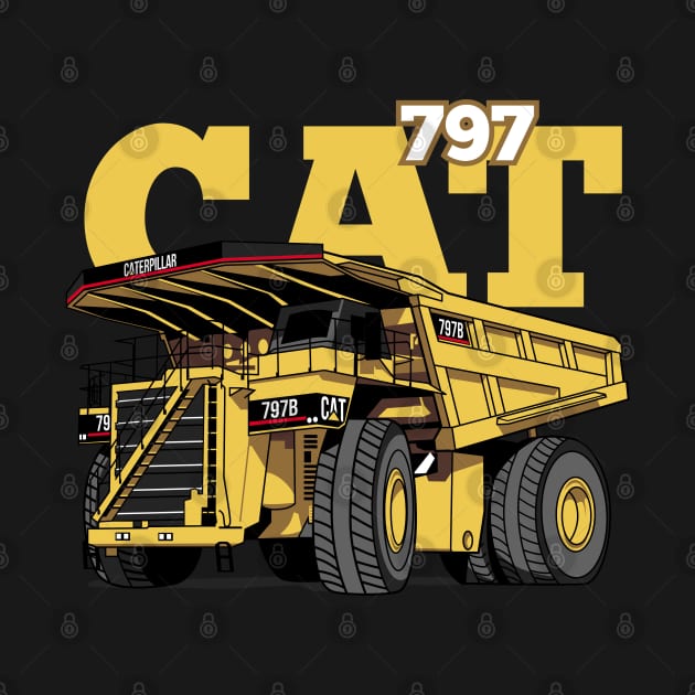 Caterpillar 797B - Dump Truck - Long Sleeve T-Shirt | TeePublic