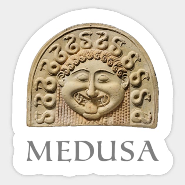 Medusa Head (Gray Letters) - Medusa - Sticker | TeePublic