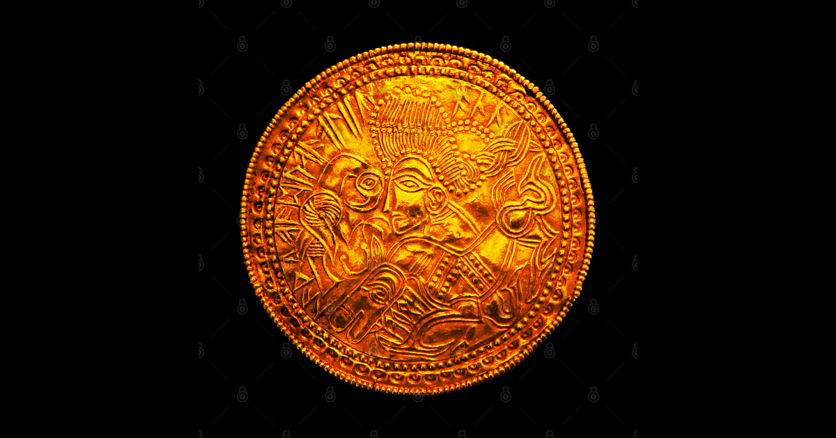 VIKING GOLD COIN WITH KNIGHT ON HORSE AND MAGIC RUNES OF ODIN - Viking ...