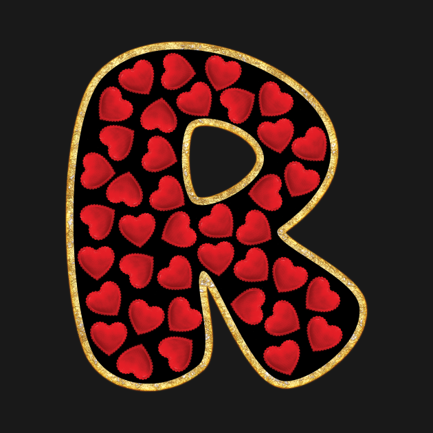 Cute letter R - love style– Initial R with red hearts –Monogram R with ...
