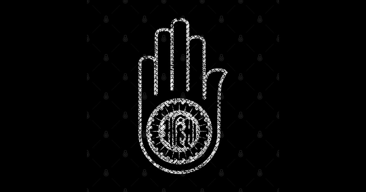 Jain Hand -symbol of Jainism - Jain Hand - Sticker | TeePublic