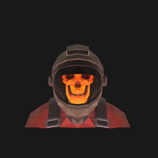 Low Poly AstroSkull Pyro - Valve - T-Shirt | TeePublic