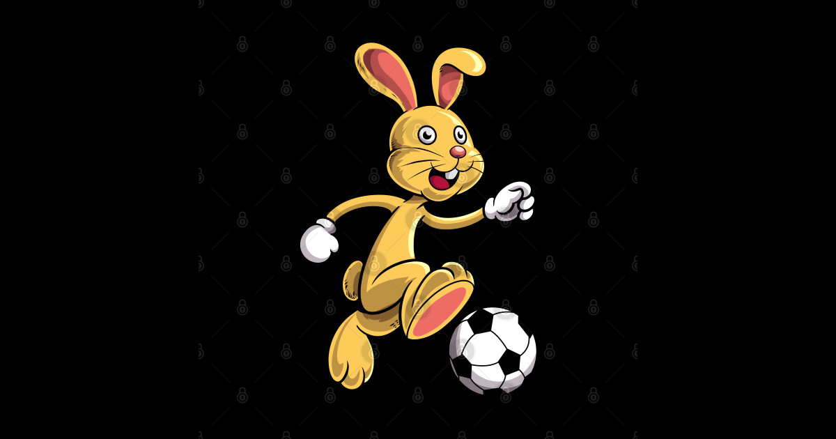 Cartoon bunny playing soccer - Soccer Bunny - Sticker | TeePublic